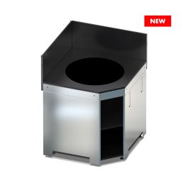 ENO - MODULO Corner for Kamado-Black and stainless - Corner module with ...